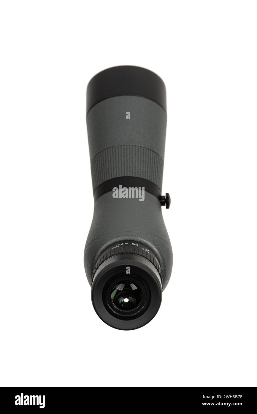 Modern spyglass. Long-range observation device. Monocular isolate on a ...