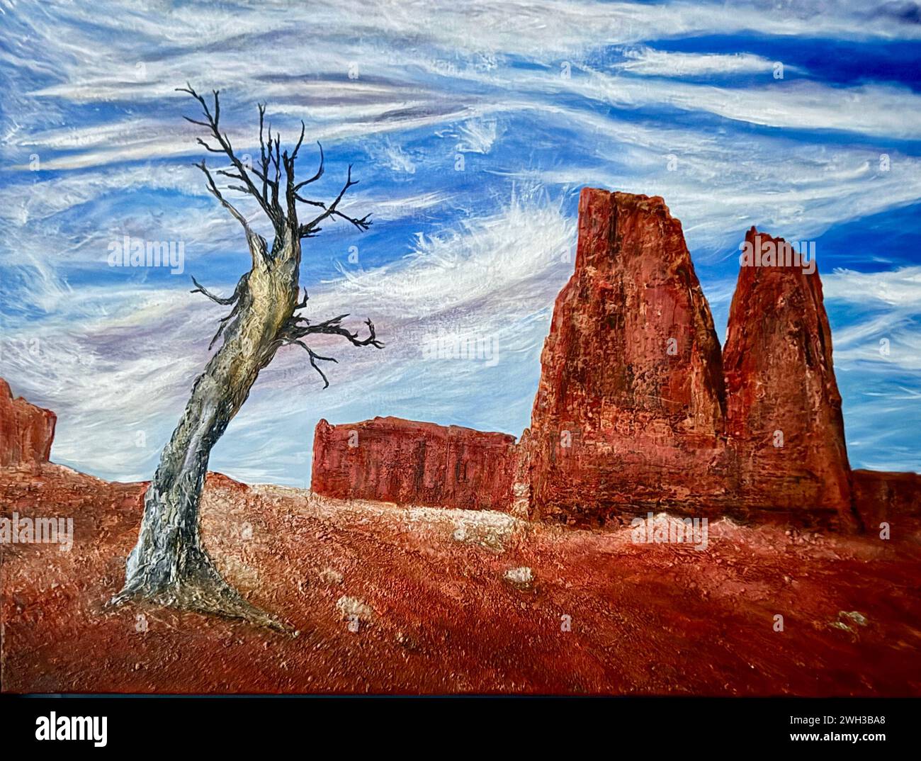 Daily abstract. Painting of Somewhere in America. Acrylic painting with ...