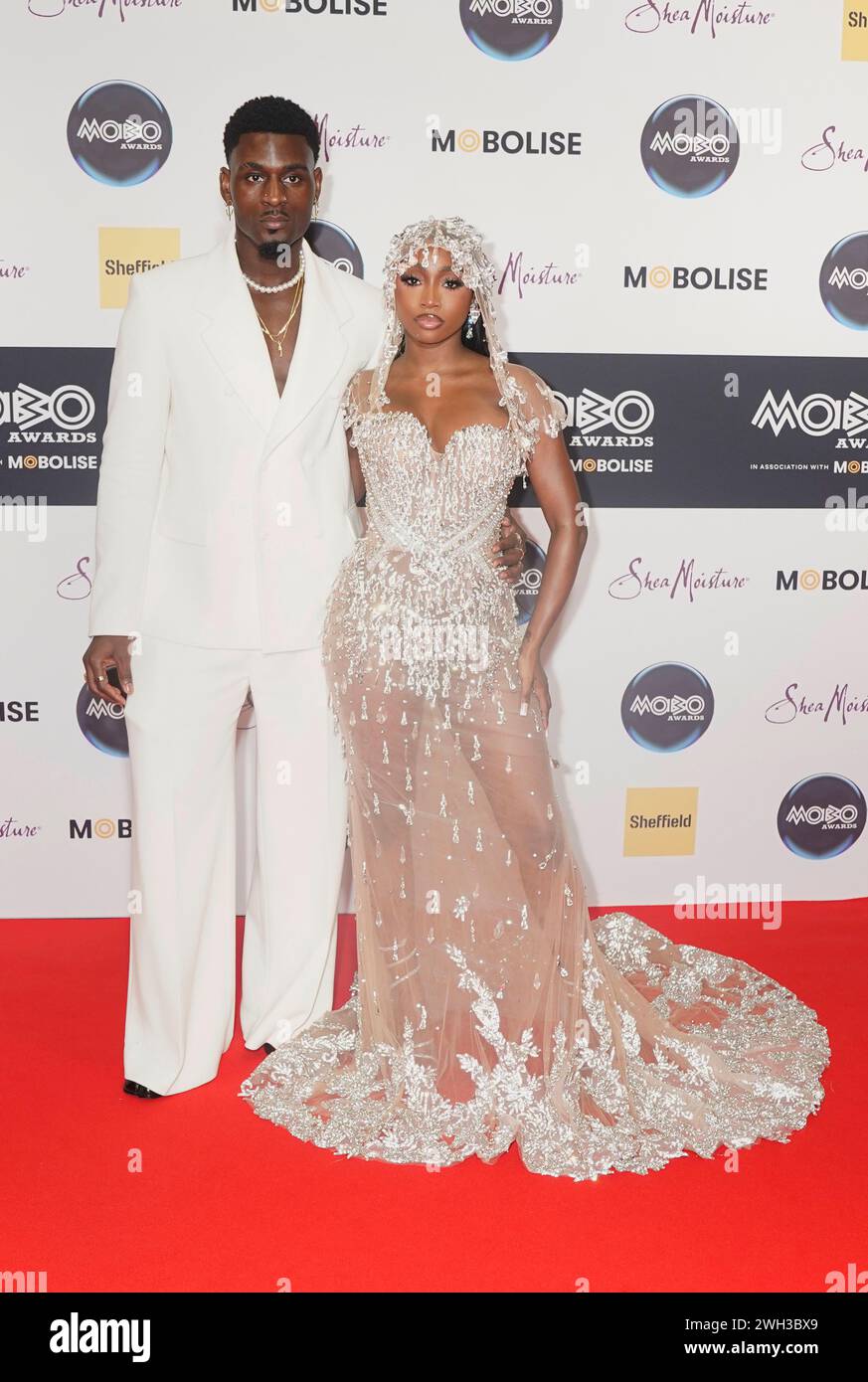 Dami Hope and Indiyah Polack attends the Mobo Awards, at the Utilita Arena Sheffield. Picture ...