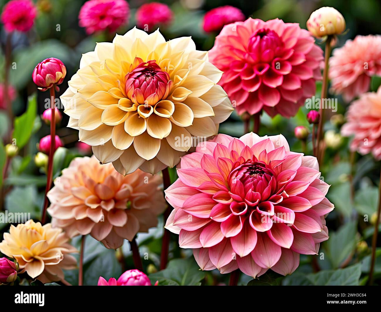 Dahlia yellow flower Stock Vector Images - Alamy