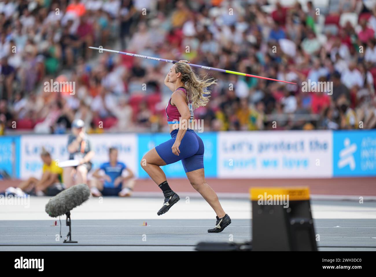 Maggie MALONE participating in the Javelin Throw at the World Athletics ...