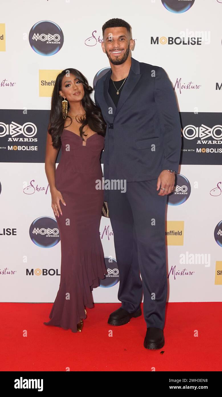 Sanam Harrinanan and Kai Fagan attend the Mobo Awards, at the Utilita ...