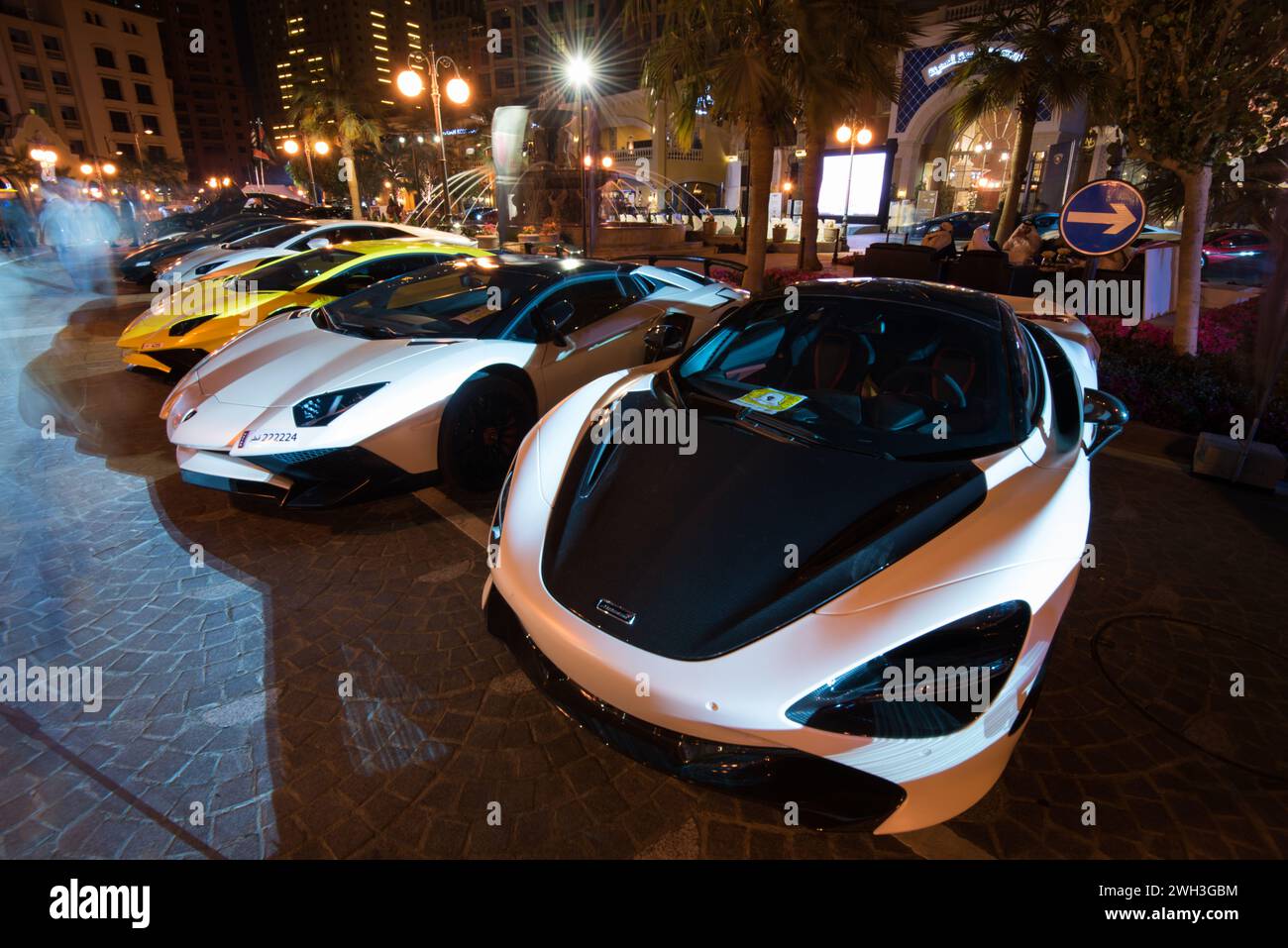 Doha , Qatar-February 01,2023 : Exhibition of luxury supercars ...
