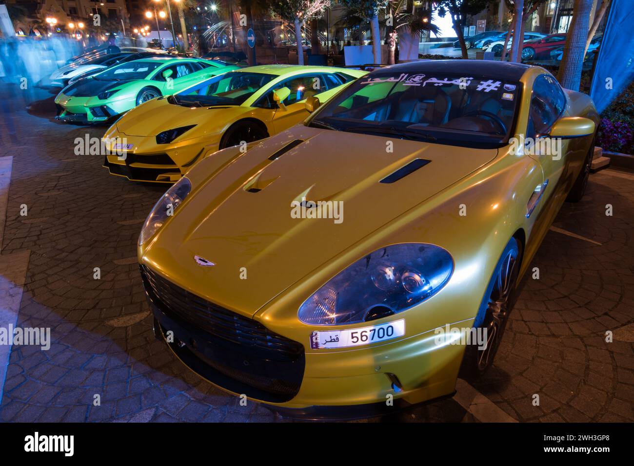 Doha , Qatar-February 01,2023 : Exhibition of luxury supercars ...
