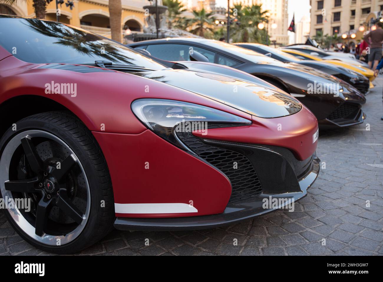 Doha , Qatar-February 01,2023 : Exhibition of luxury supercars ...