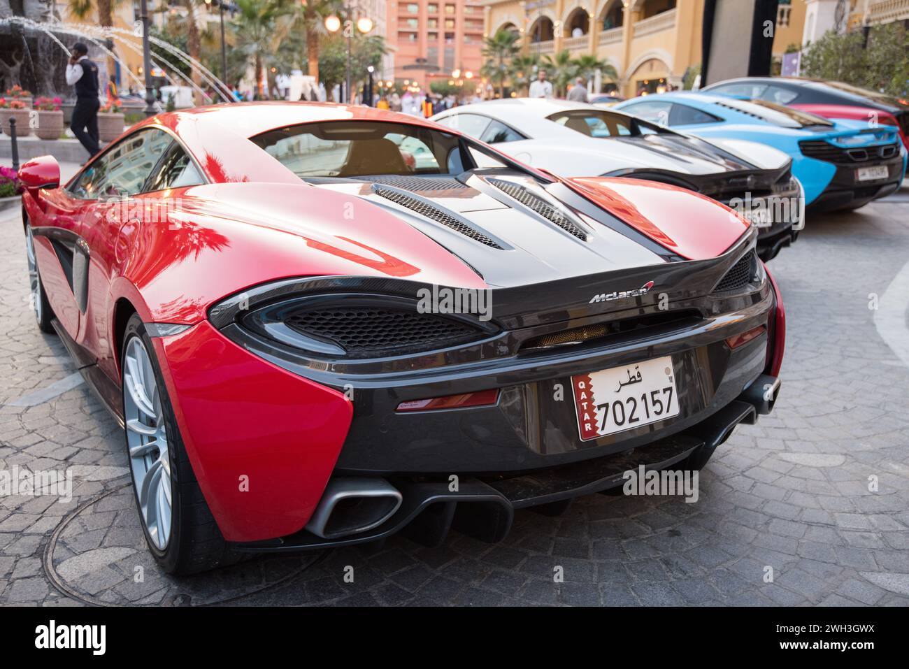 Doha , Qatar-February 01,2023 : Exhibition of luxury supercars ...