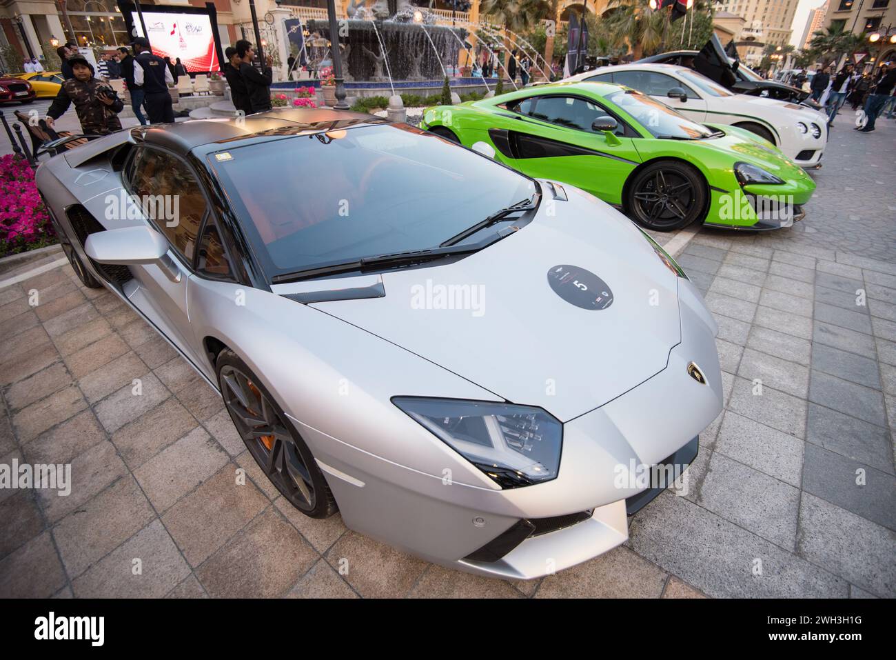 Doha , Qatar-February 01,2023 : Exhibition of luxury supercars ...
