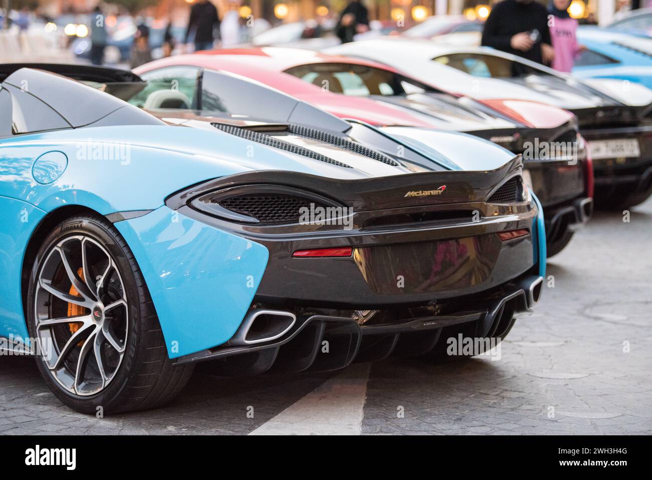 Doha , Qatar-February 01,2023 : Exhibition of luxury supercars ...