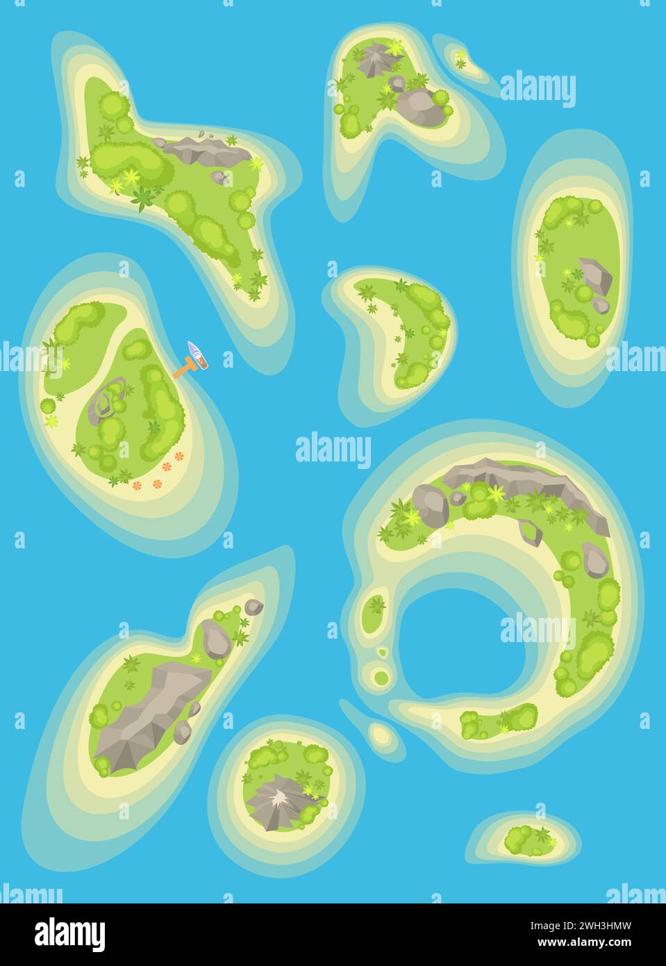 Aerial view of water on beach Stock Vector Images - Alamy