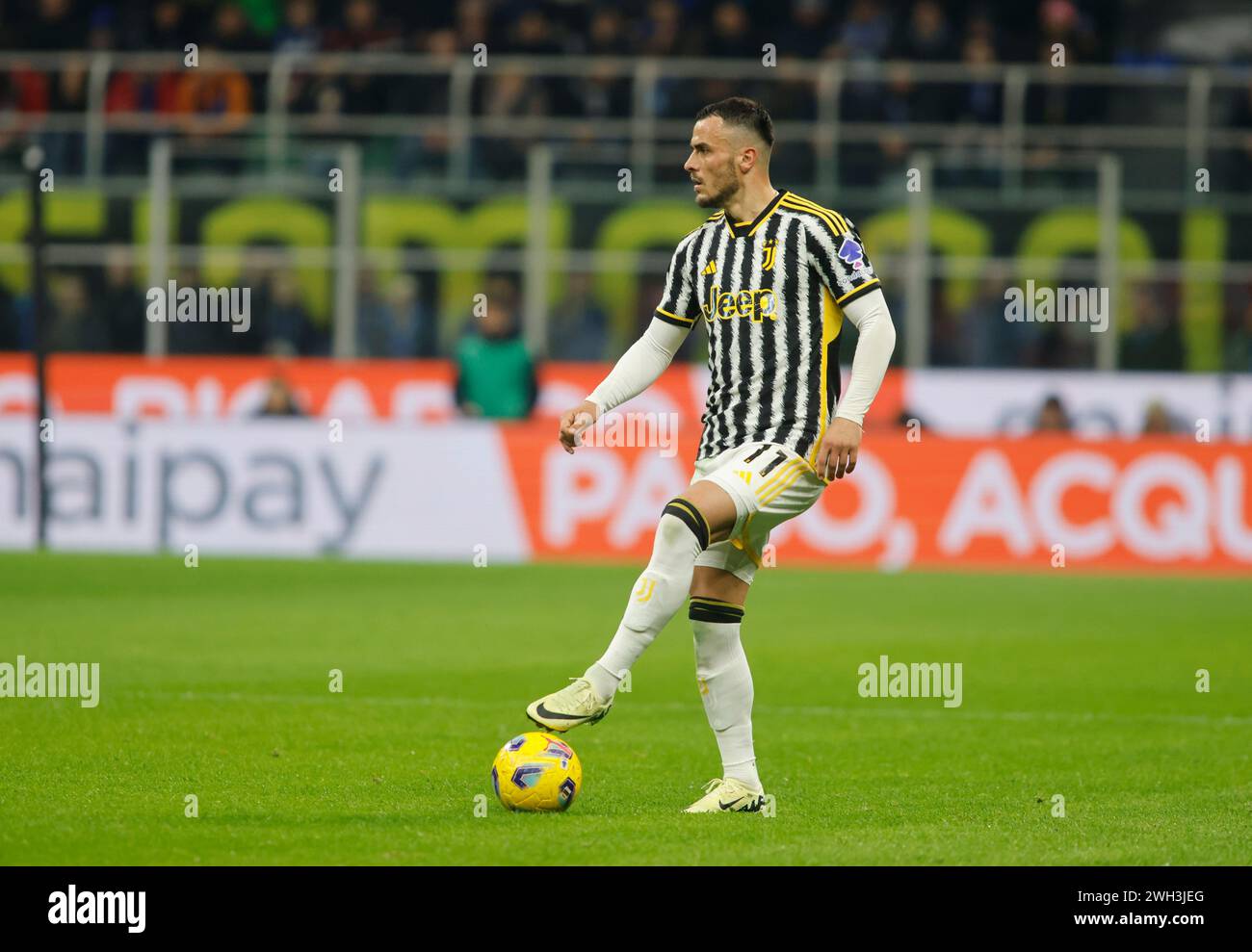 Filip Kostic of Juventus seen in action during the match between Inter ...