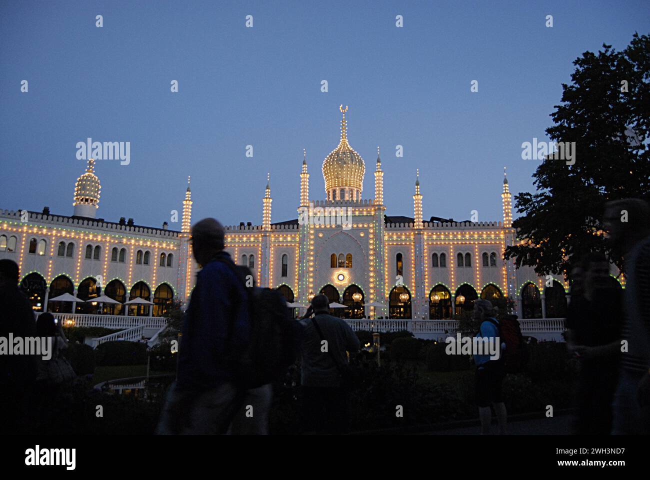 Copenhagen / Denmark.Night lights on Nimb Restaurant in Rivoli garden 2 ...