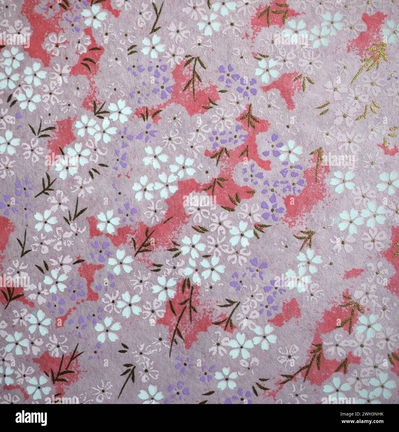 Traditional Japanese floral patterns with pink cherry blossoms Stock ...