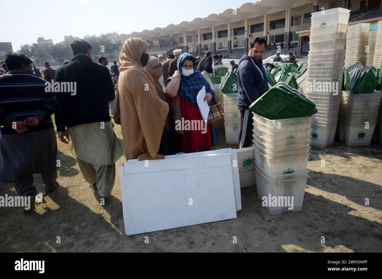 Peshawar, Peshawar, Pakistan. 7th Feb, 2024. Voting materials ...