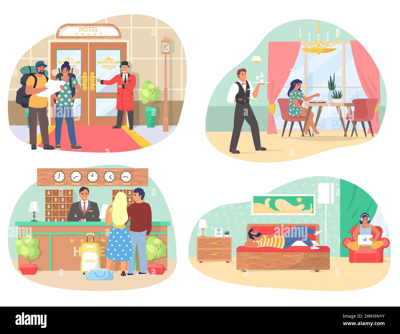 Guests buffet Stock Vector Images - Alamy