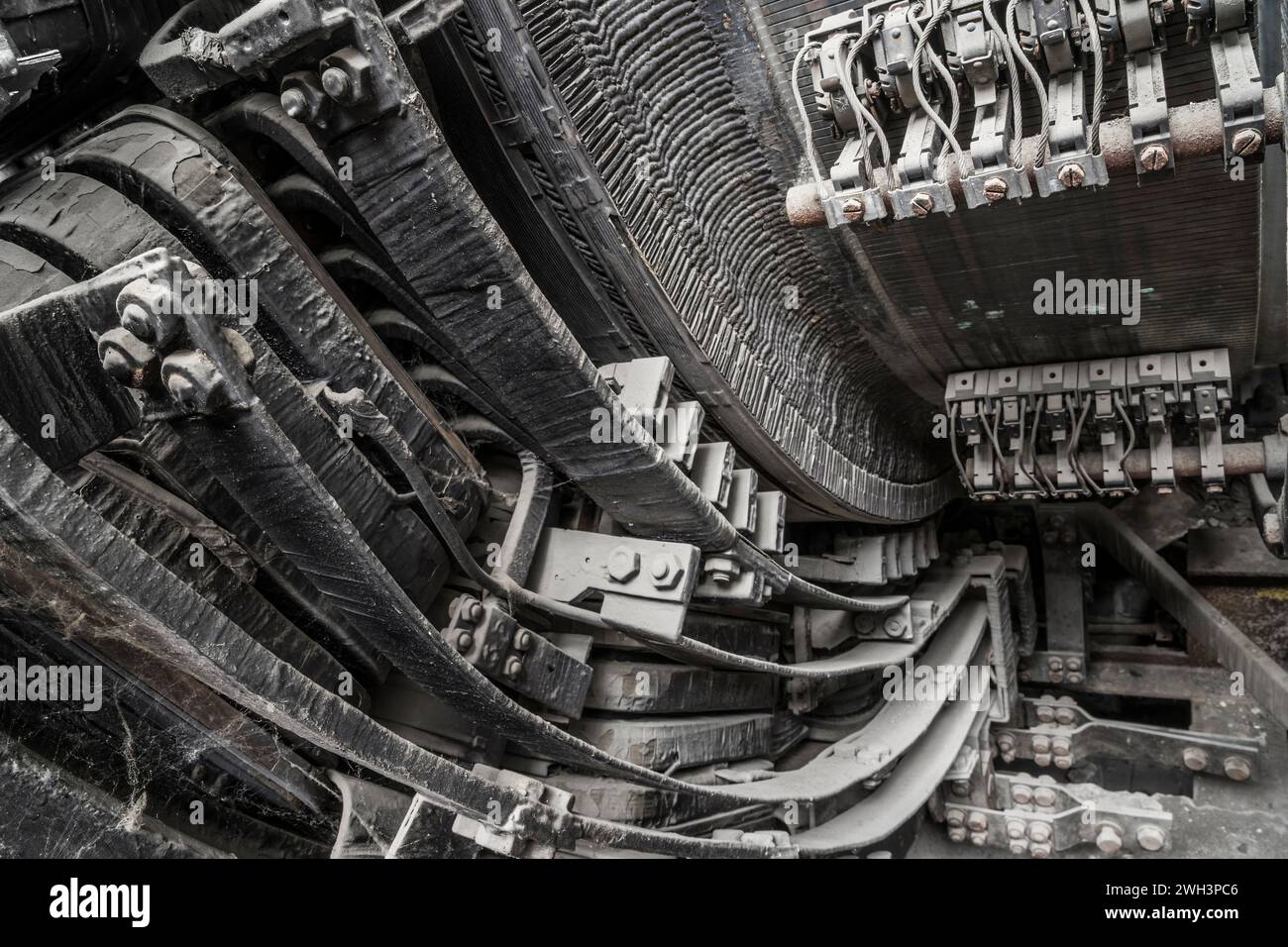 Detail of a historic electric engine Stock Photo - Alamy