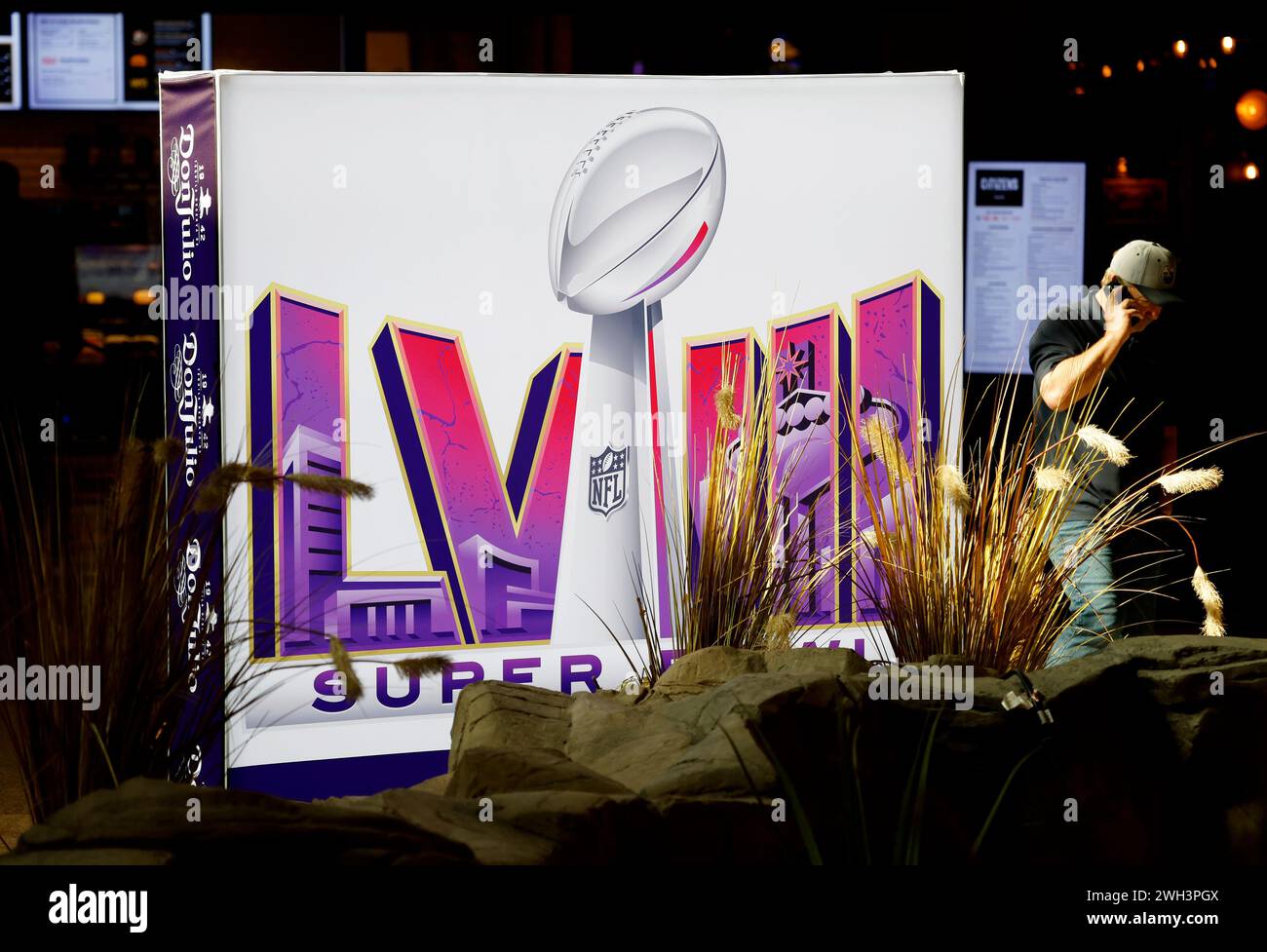 Las Vegas, United States. 07th Feb, 2024. The Super Bowl logo is ...
