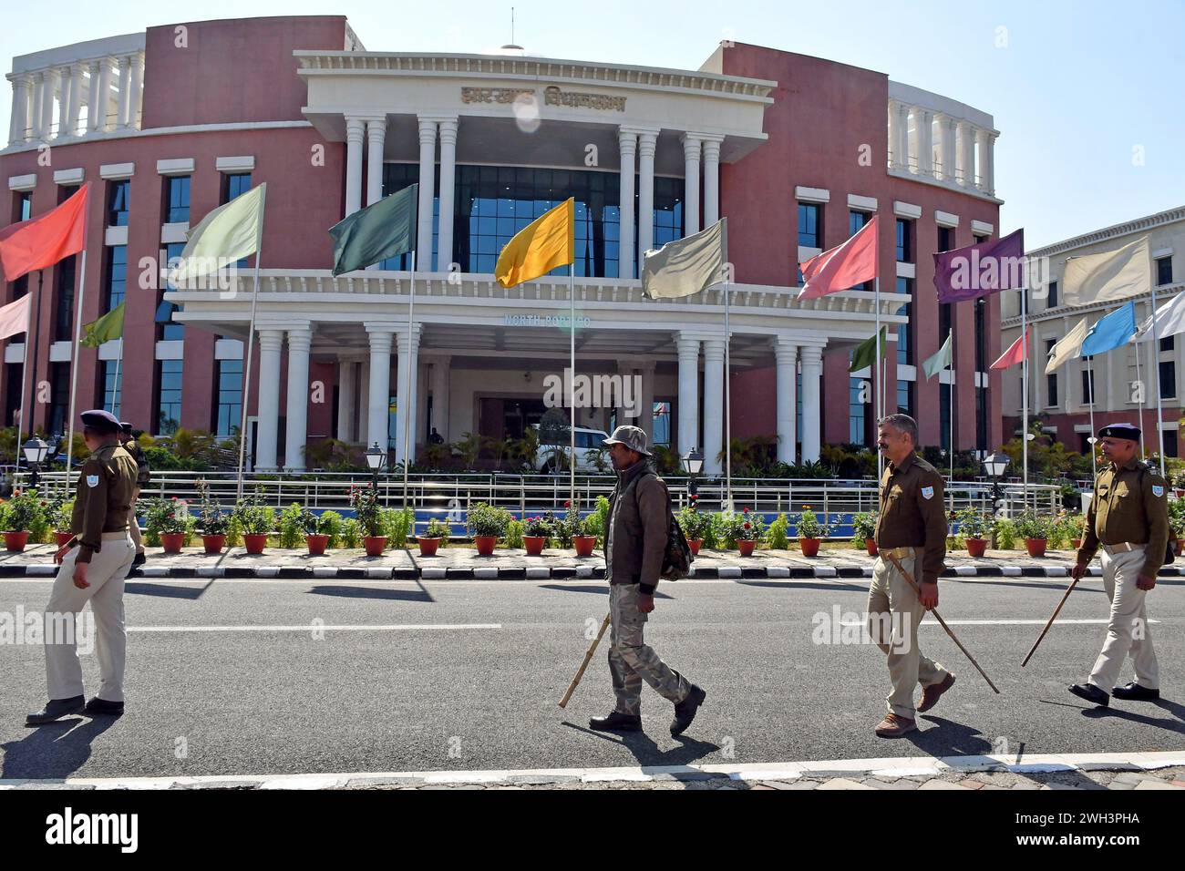 Ranchi, India. 04th Feb, 2024. Ranchi, Feb 04 (ANI): Security personnel ...