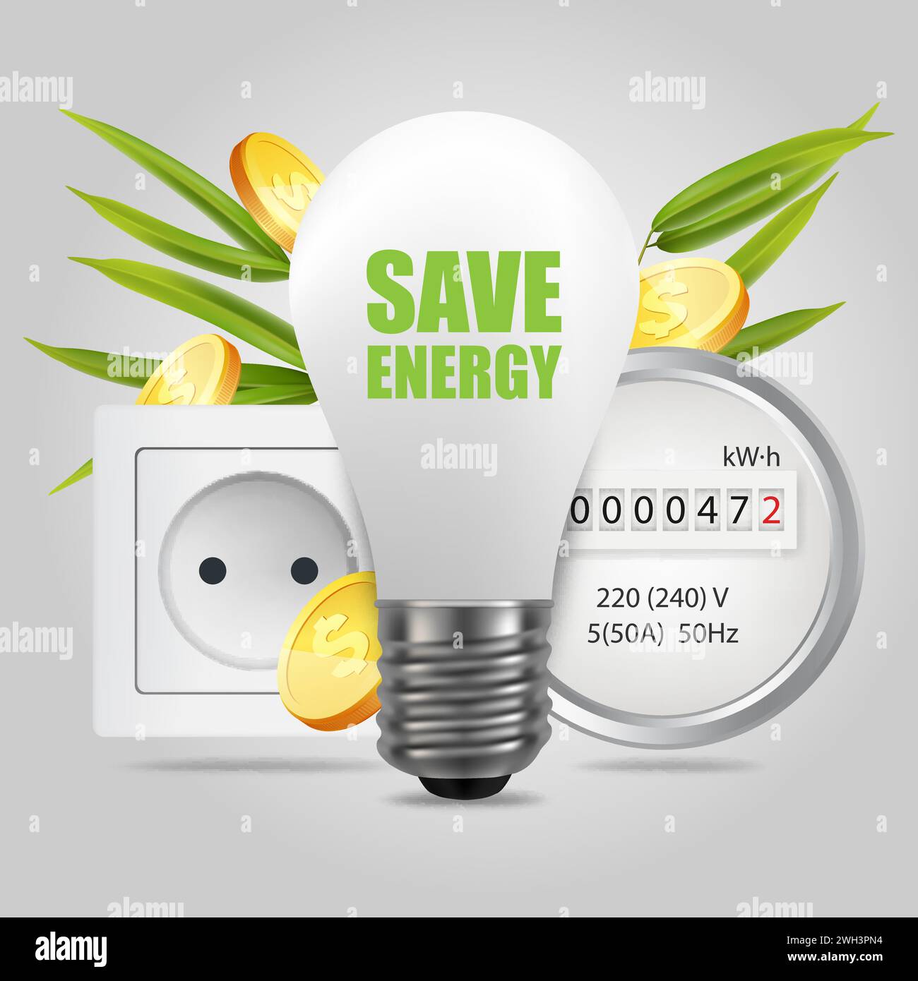 Energy meter money Stock Vector Images - Alamy