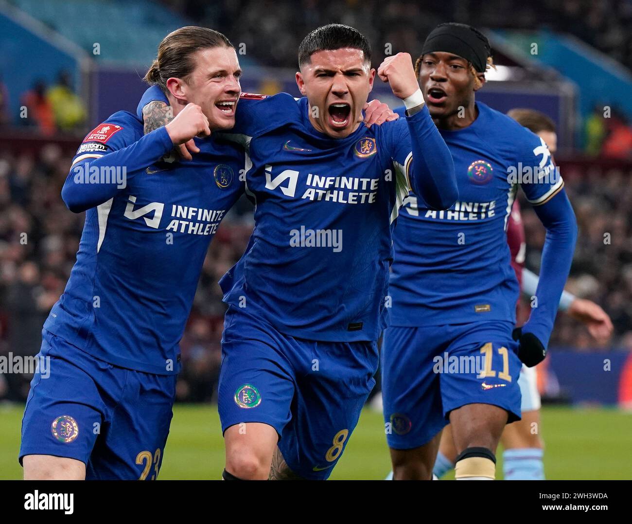 Birmingham, England, 7th February 2024. Conor Gallagher of Chelsea (L ...