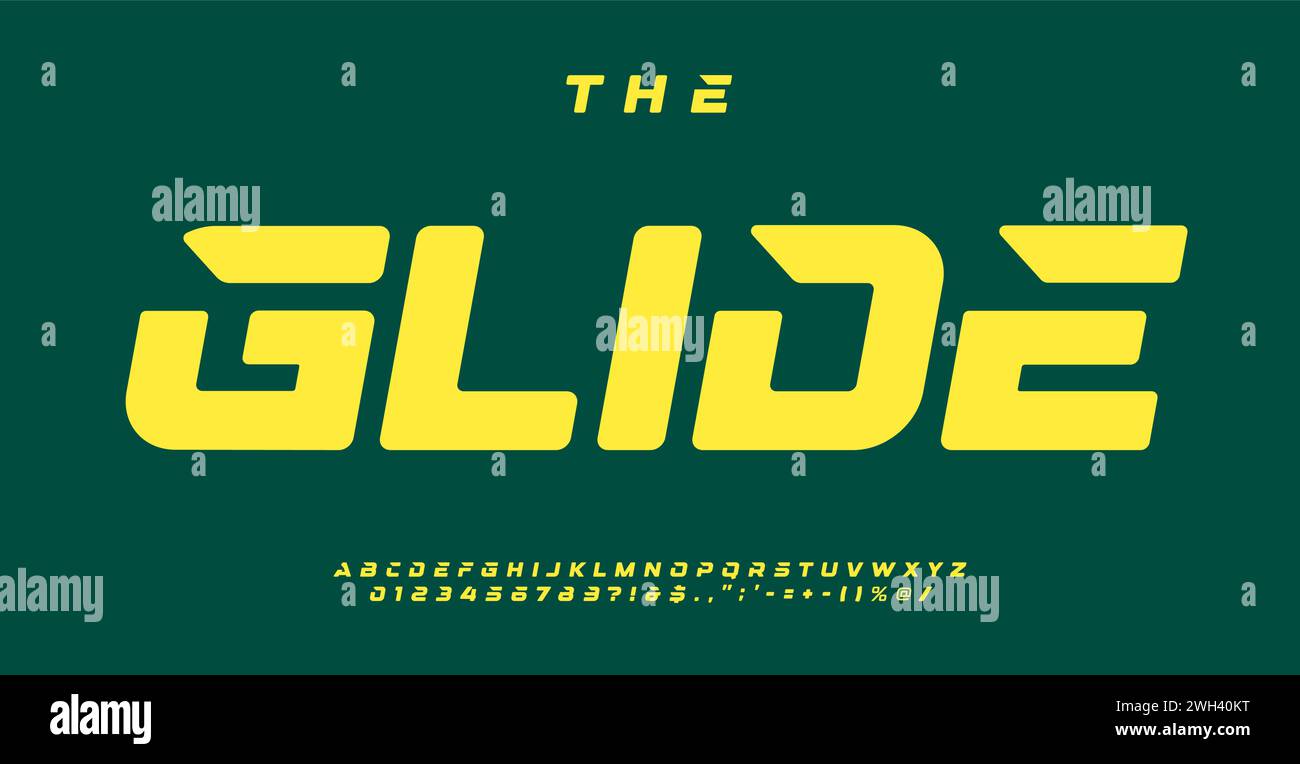 Impact dynamic alphabet, bold futuristic letters, engaging sport font ...