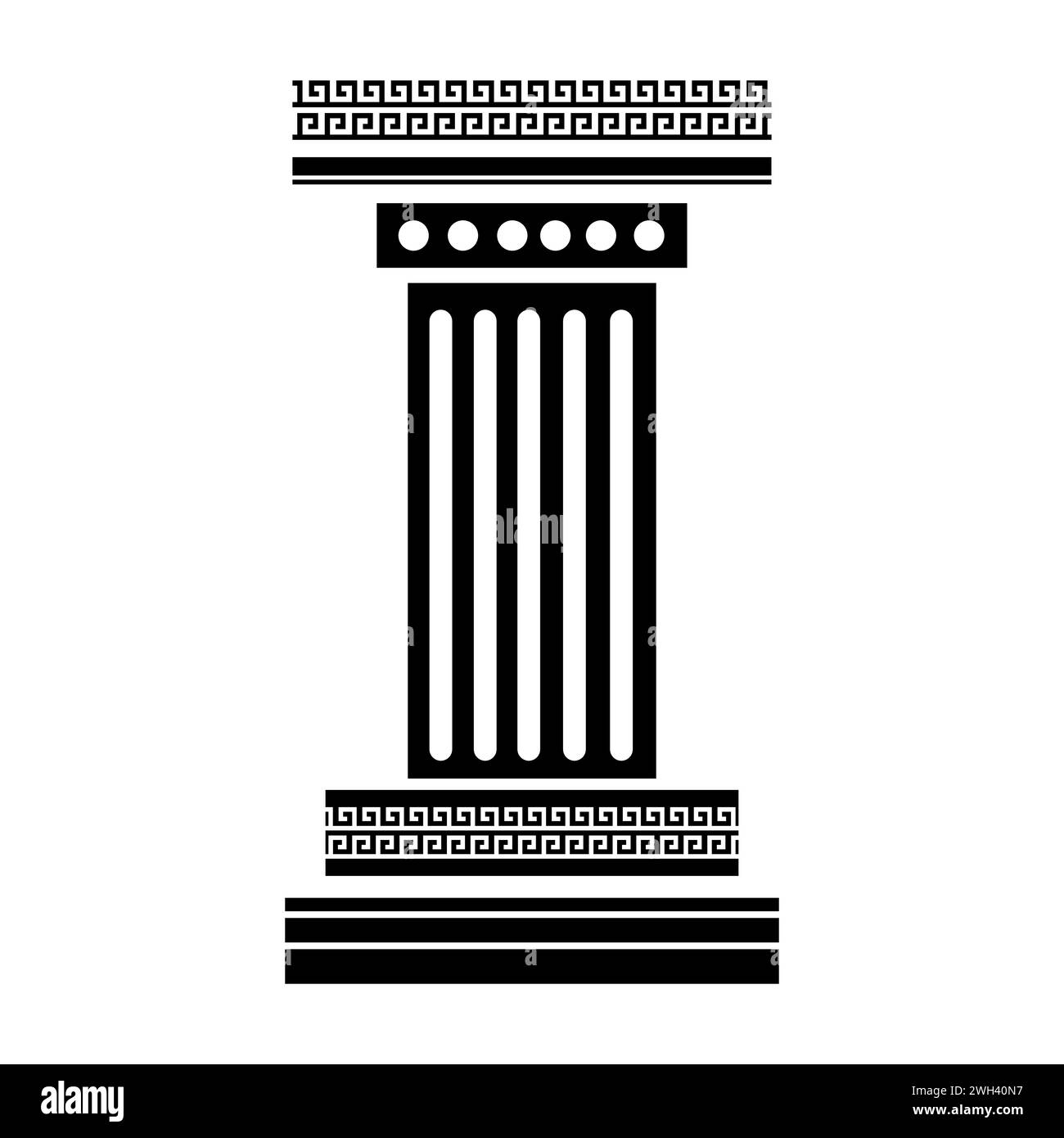 Vector illustration with ancient columns isolated on white background ...
