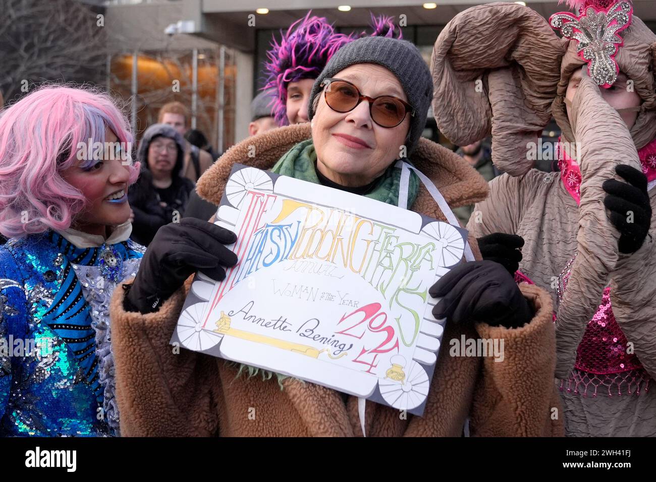 Actor Annette Bening, center, Hasty Pudding 2024 Woman of the Year ...