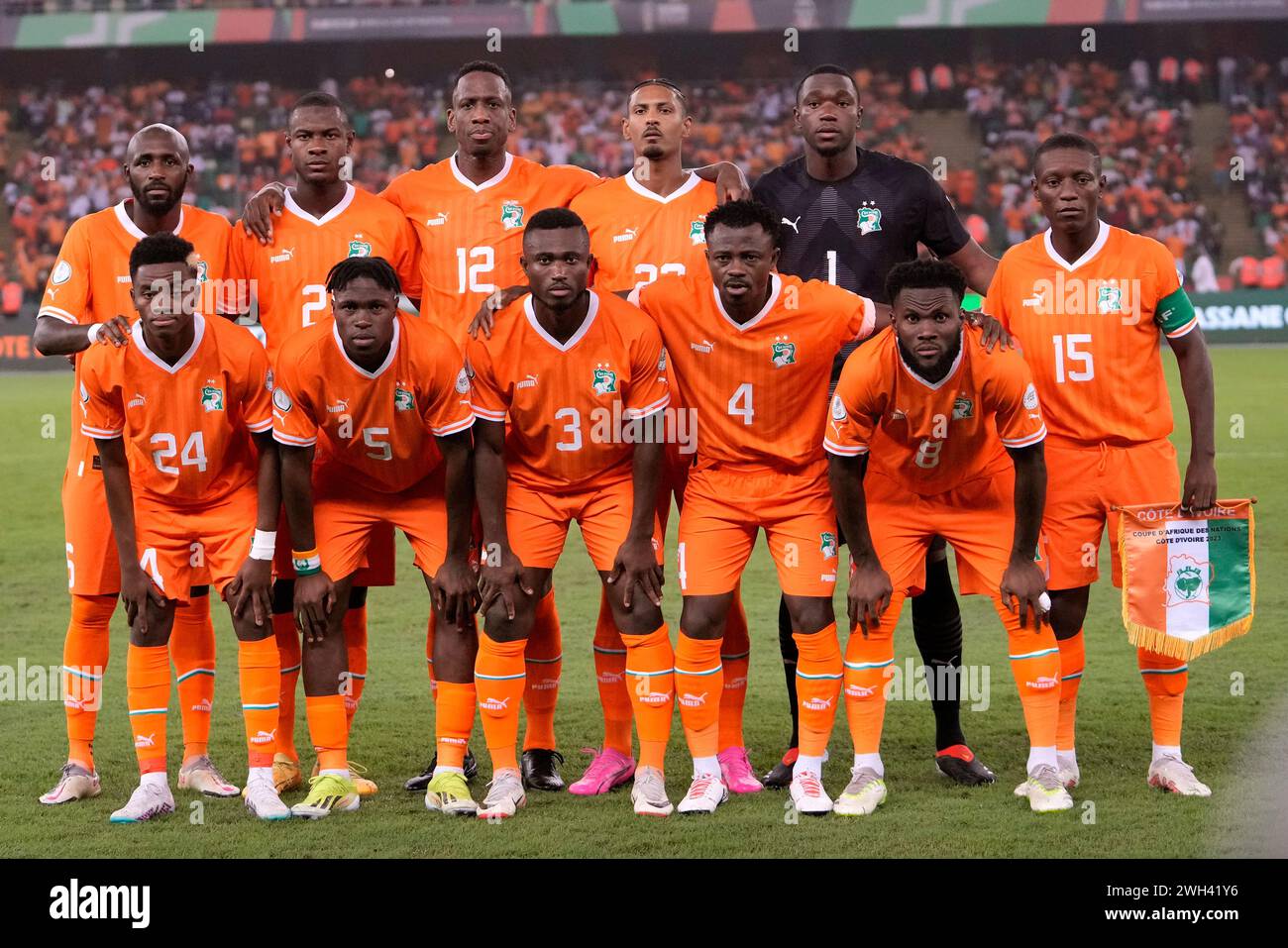 The team from Ivory Coast pose for a group photo before the African Cup ...