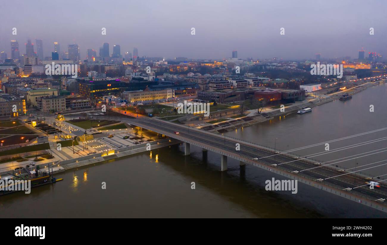 Downtown warsaw cityscape skyline drone hi-res stock photography and ...