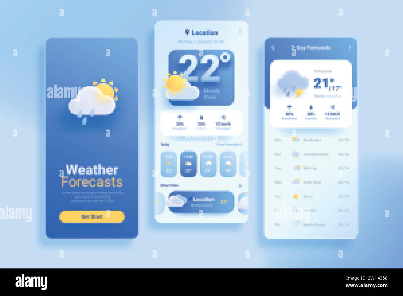 Weather forecast dashboard Stock Vector Images - Alamy