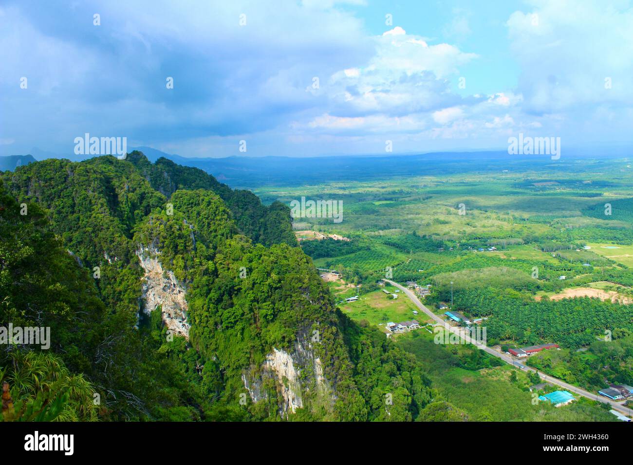 Beautiful panorama view from the top of the temple on a mountain Stock ...