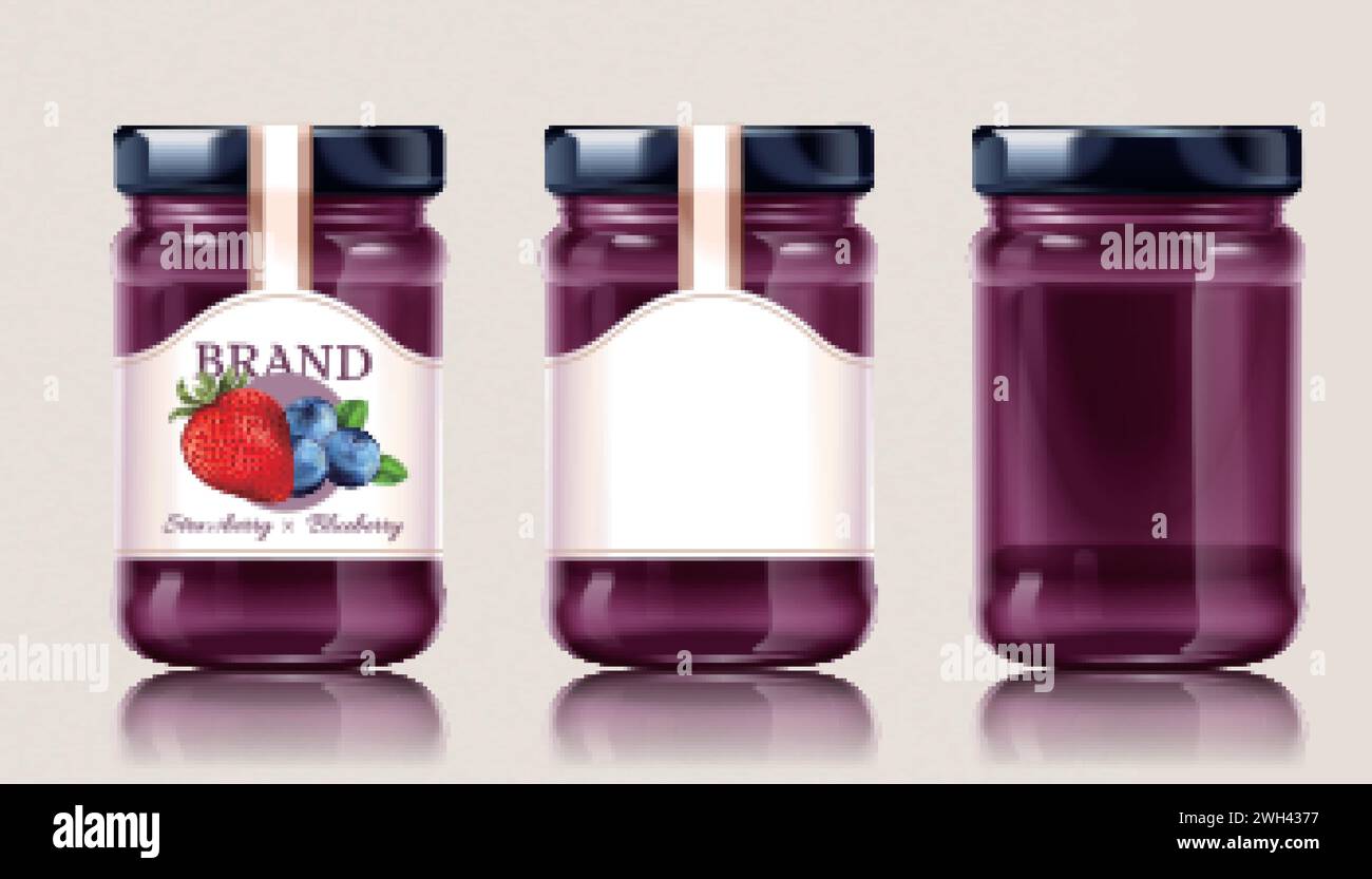 Mixed fruit jelly Stock Vector Images - Alamy