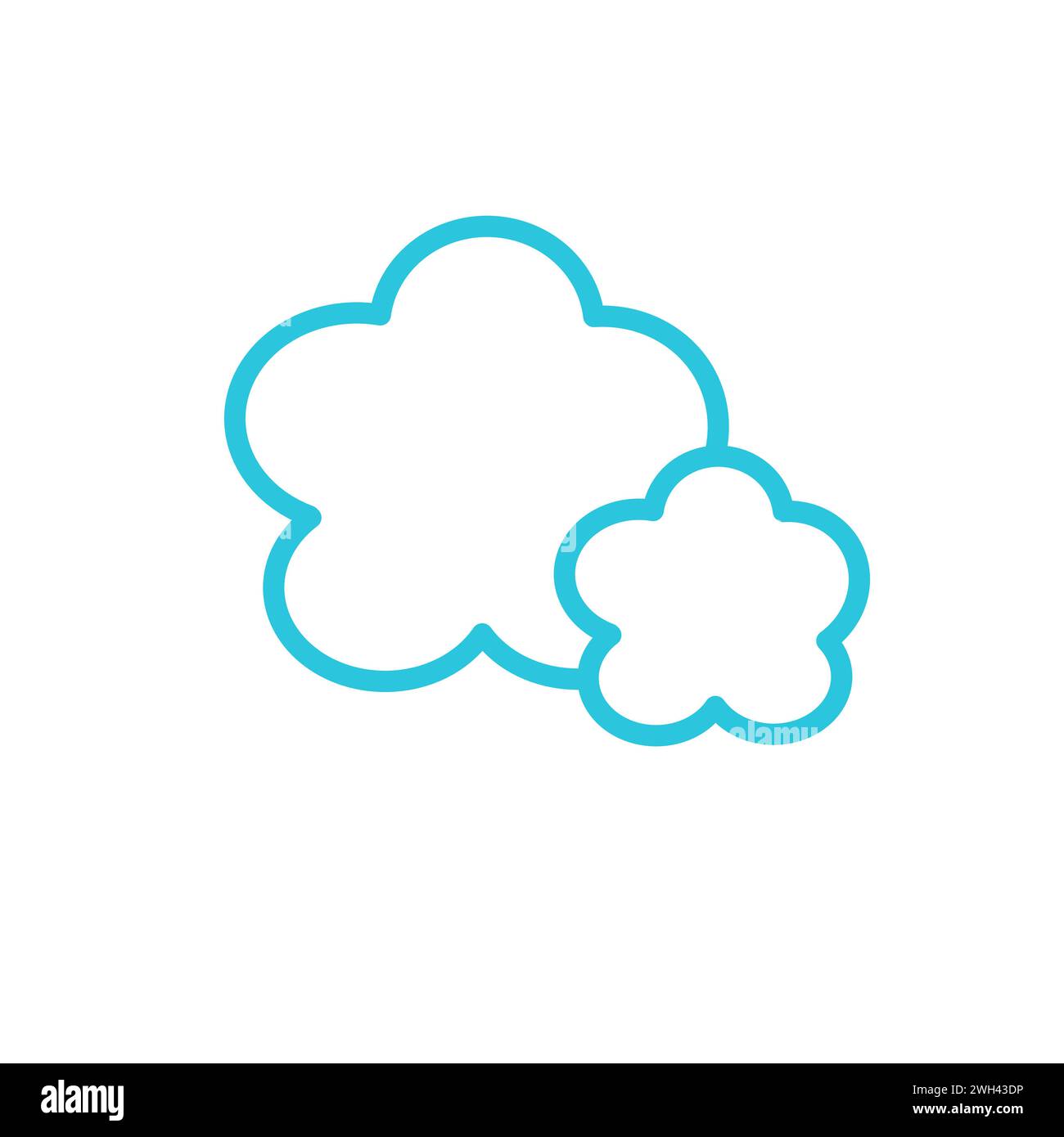 White clouds icon. From blue icon set Stock Vector Image & Art - Alamy