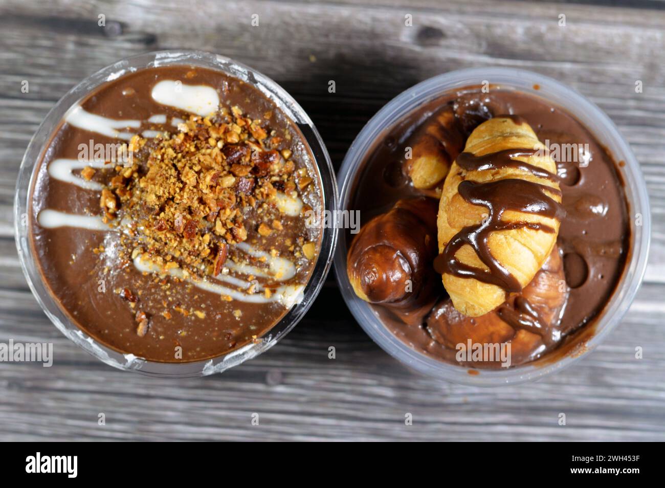 creamy chocolate profiteroles, with mini croissant stuffed with ...