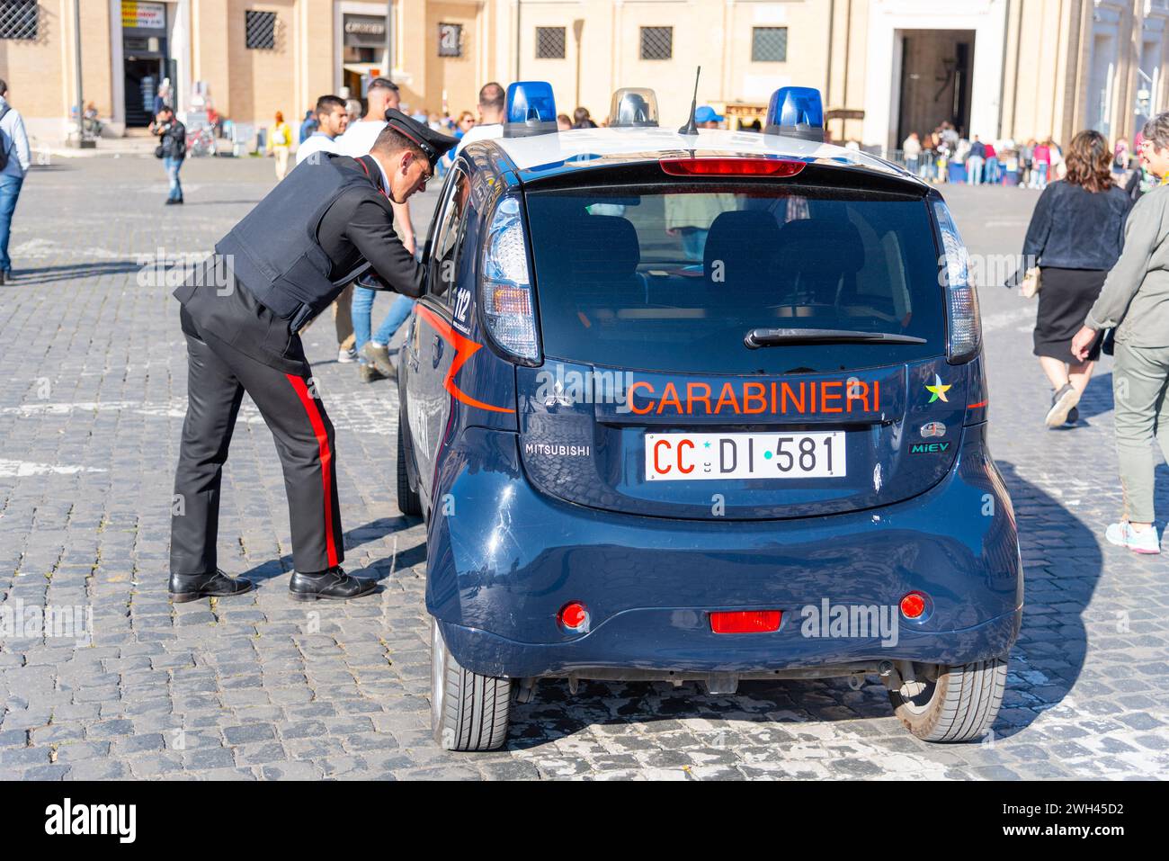 VATICAN CITY - MAY 07, 2018: Carabinieri officer at the car. Saint ...