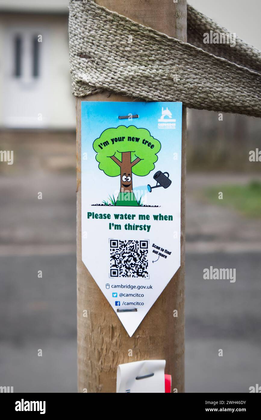 Cambridge City Council Label Encouraging Residents to Water Local Trees ...