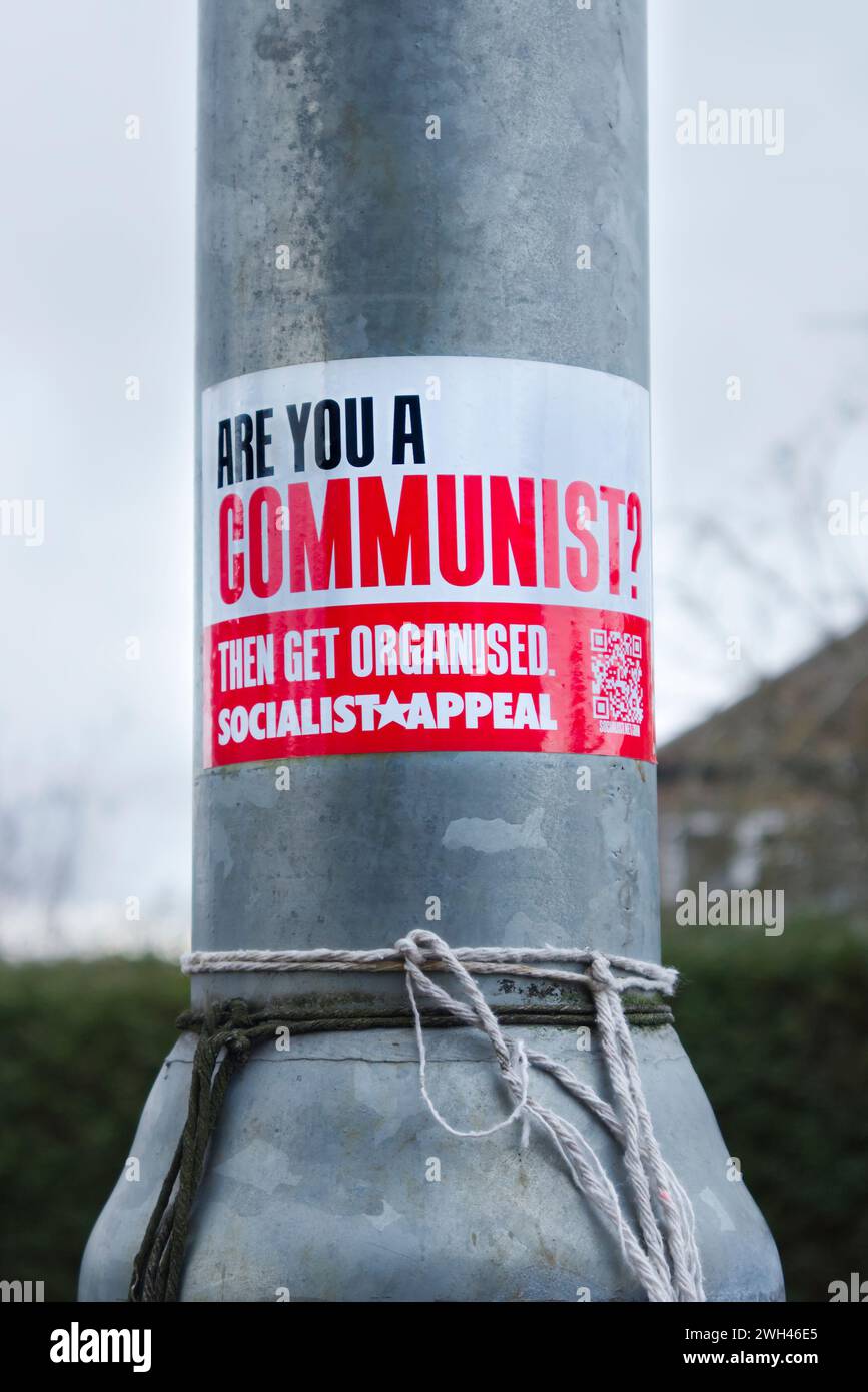 Are You A Communist? Sticker on a Lamppost in Cherry Hinton ...