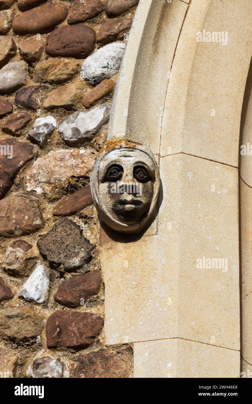 Corbel Head on the Outside of St Helena and St Mary's Church in Bourn ...