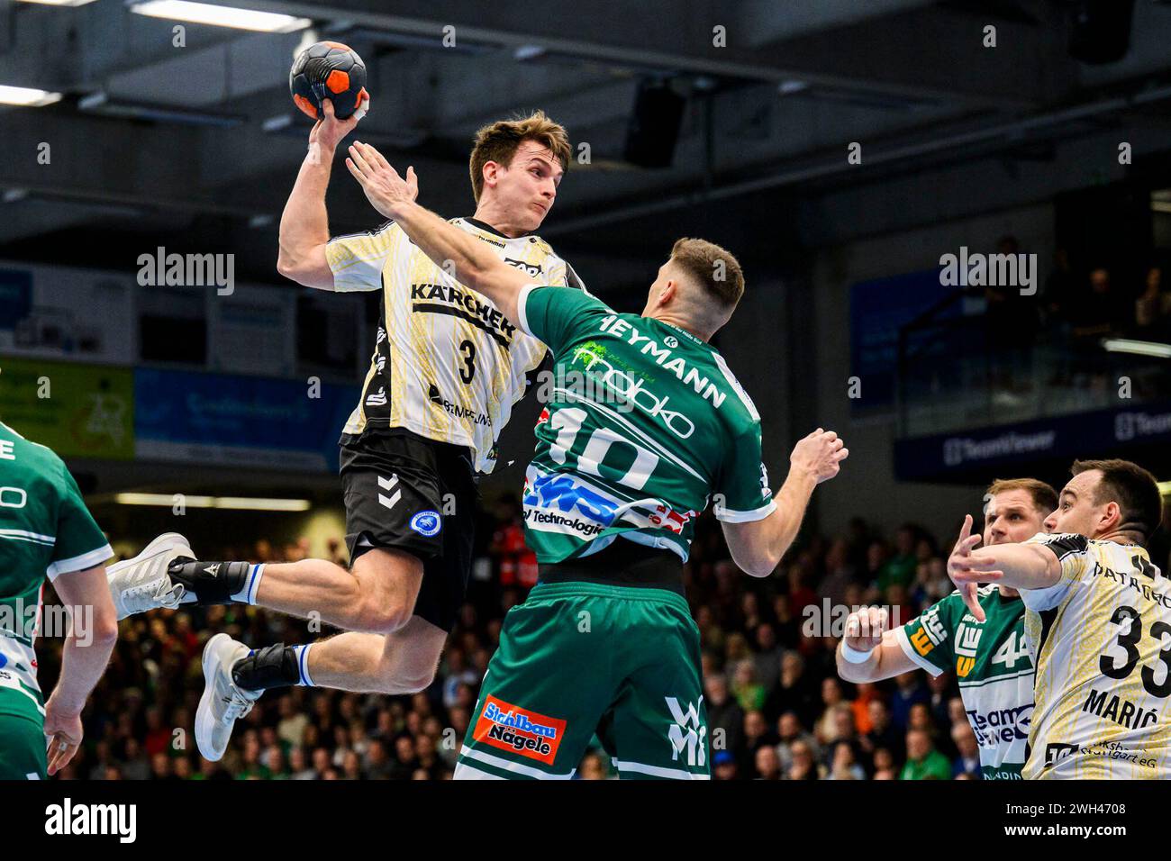 07 February 2024, Baden-Württemberg, Göppingen: Handball: 1st ...
