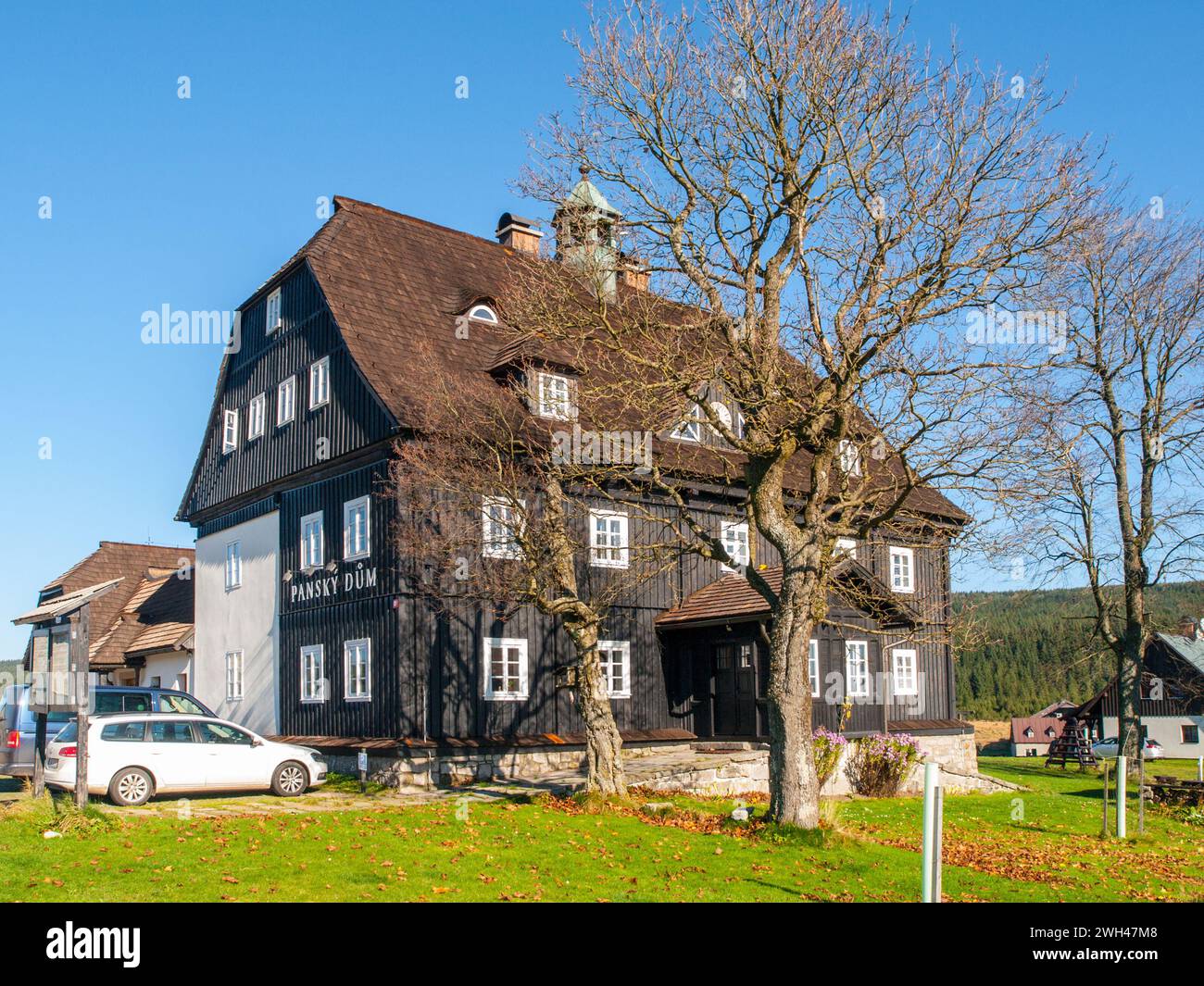 JIZERKA, CZECH REPUBLIC - OCTOBER 19, 2014: Pansky dum hotel and ...