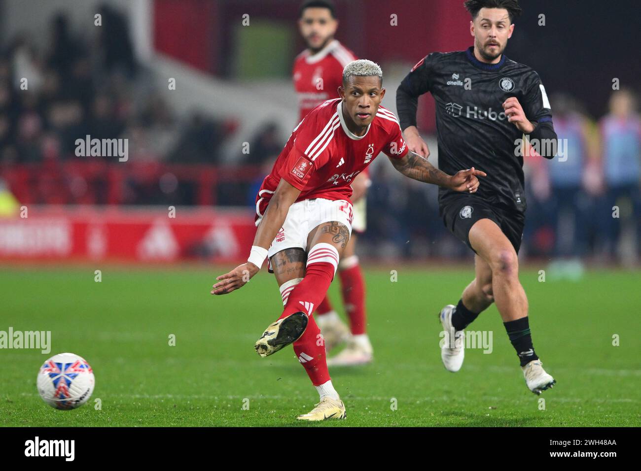 Danilo of Nottingham Forest plays the ball forward during the FA Cup ...
