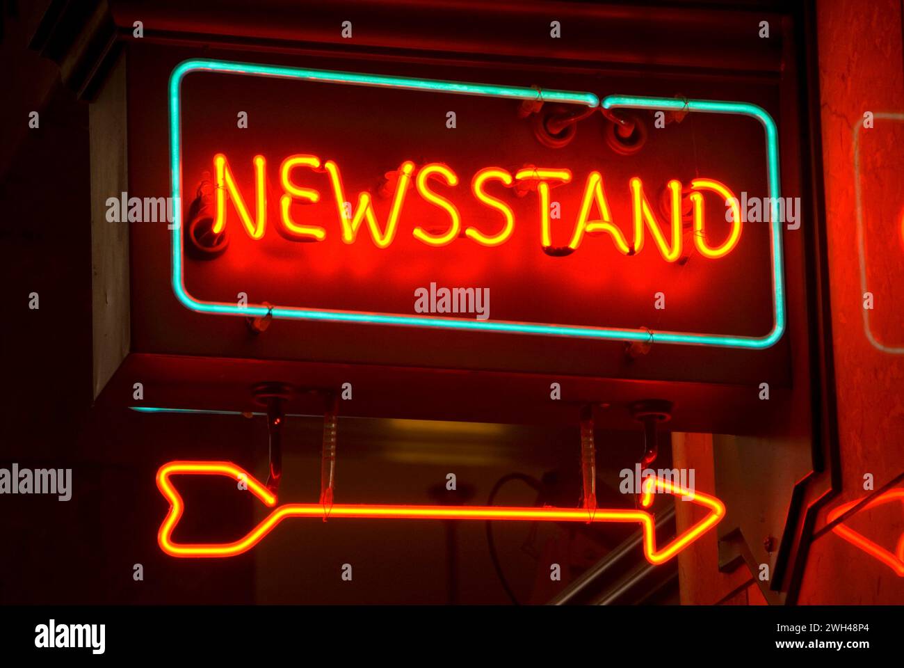 Neon sign, Union Station, Portland, Oregon Stock Photo - Alamy