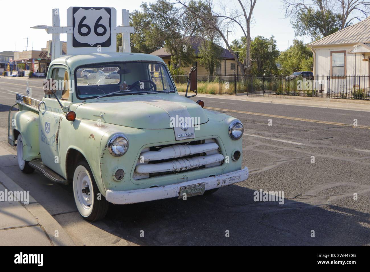 vintage classic 1954-55 Dodge C-Series pickup truck on route 66 usa ...