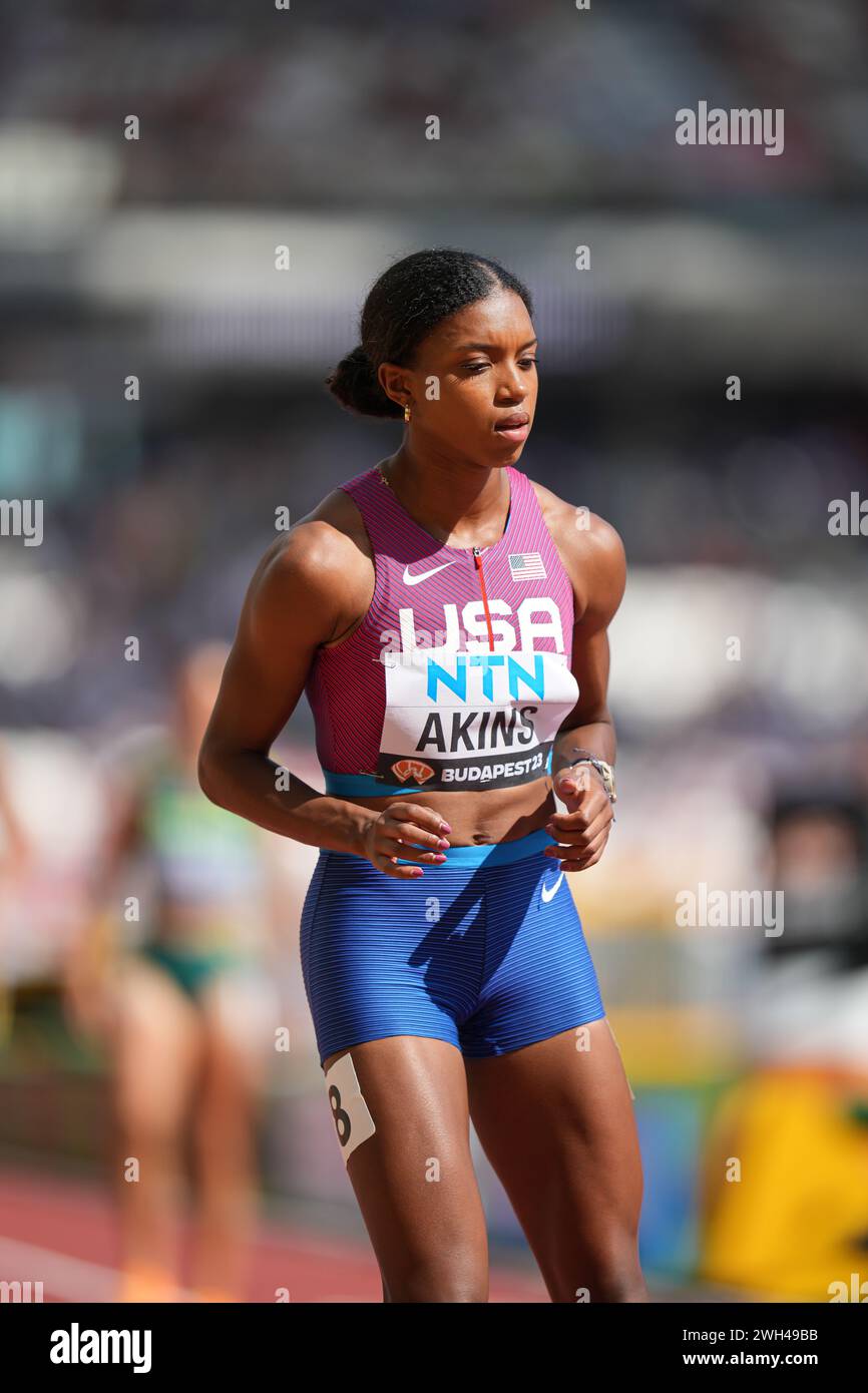 Nia AKINS participating in the 800 meters at the World Athletics ...