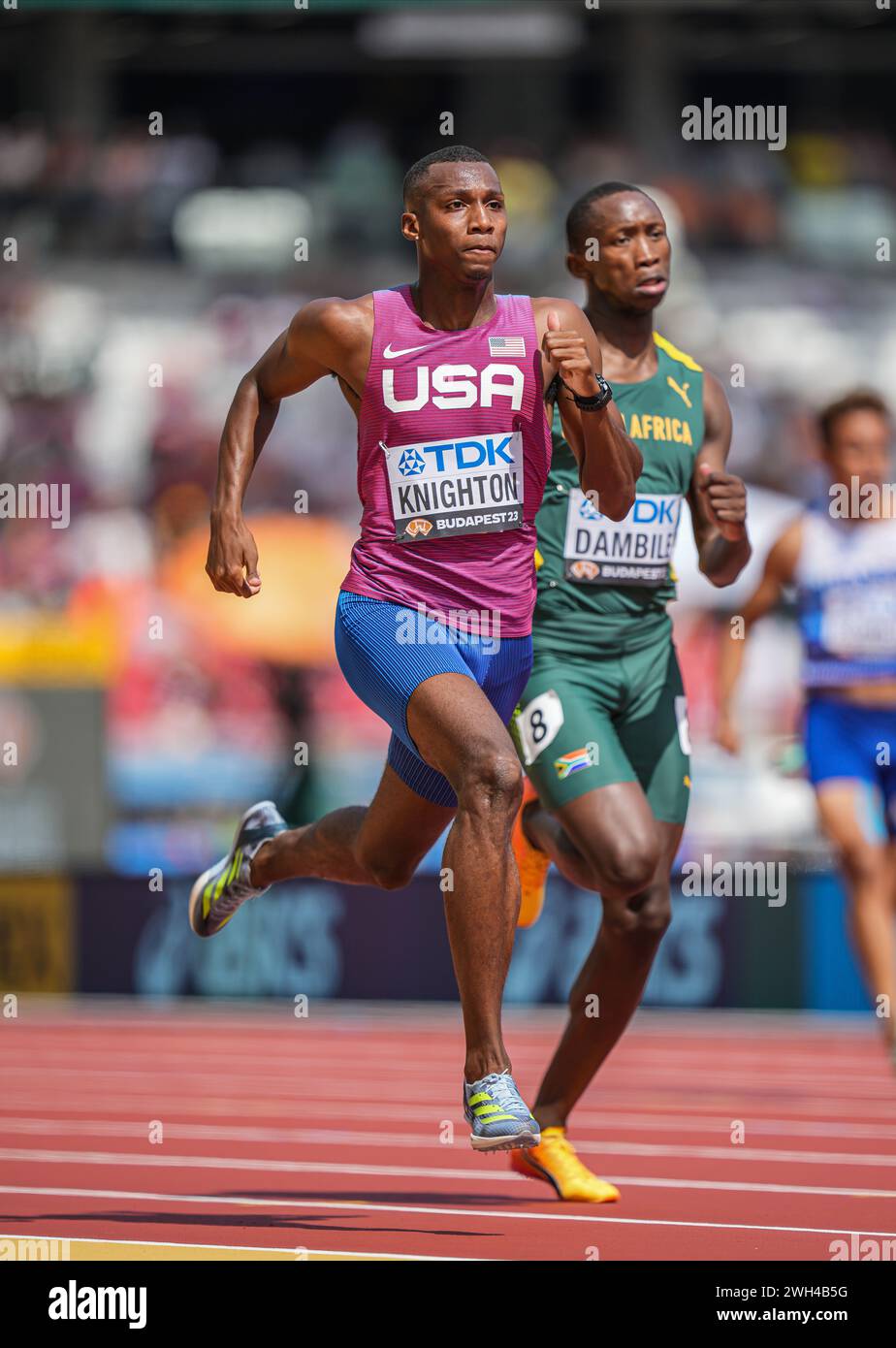 Erriyon KNIGHTON participating in the 200 meters at the World Athletics ...