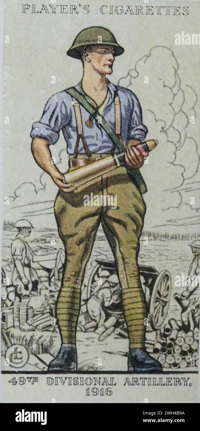 A gunner of 49th (West Riding) Divisional Artillery in 1916. Cigarette ...