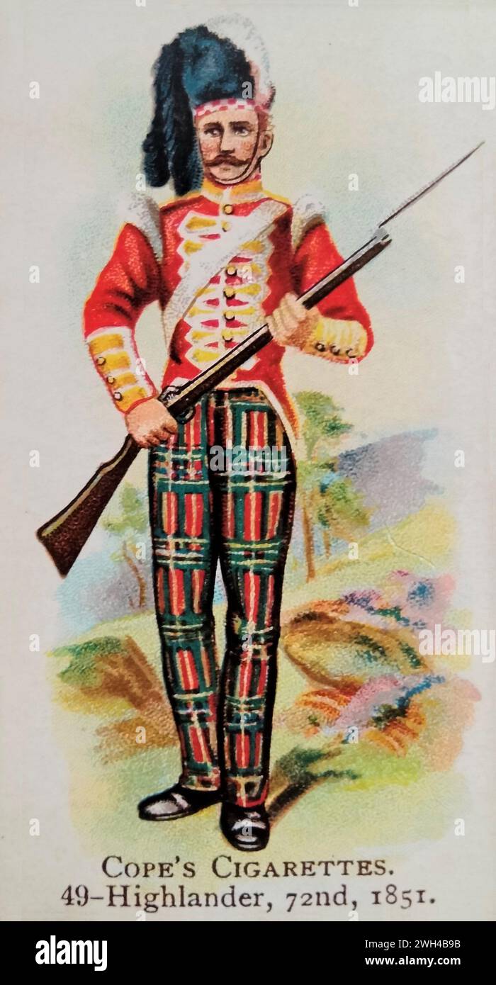 Cope Bros cigarette card, 72nd Highlanders, 'Warrior' series Stock ...