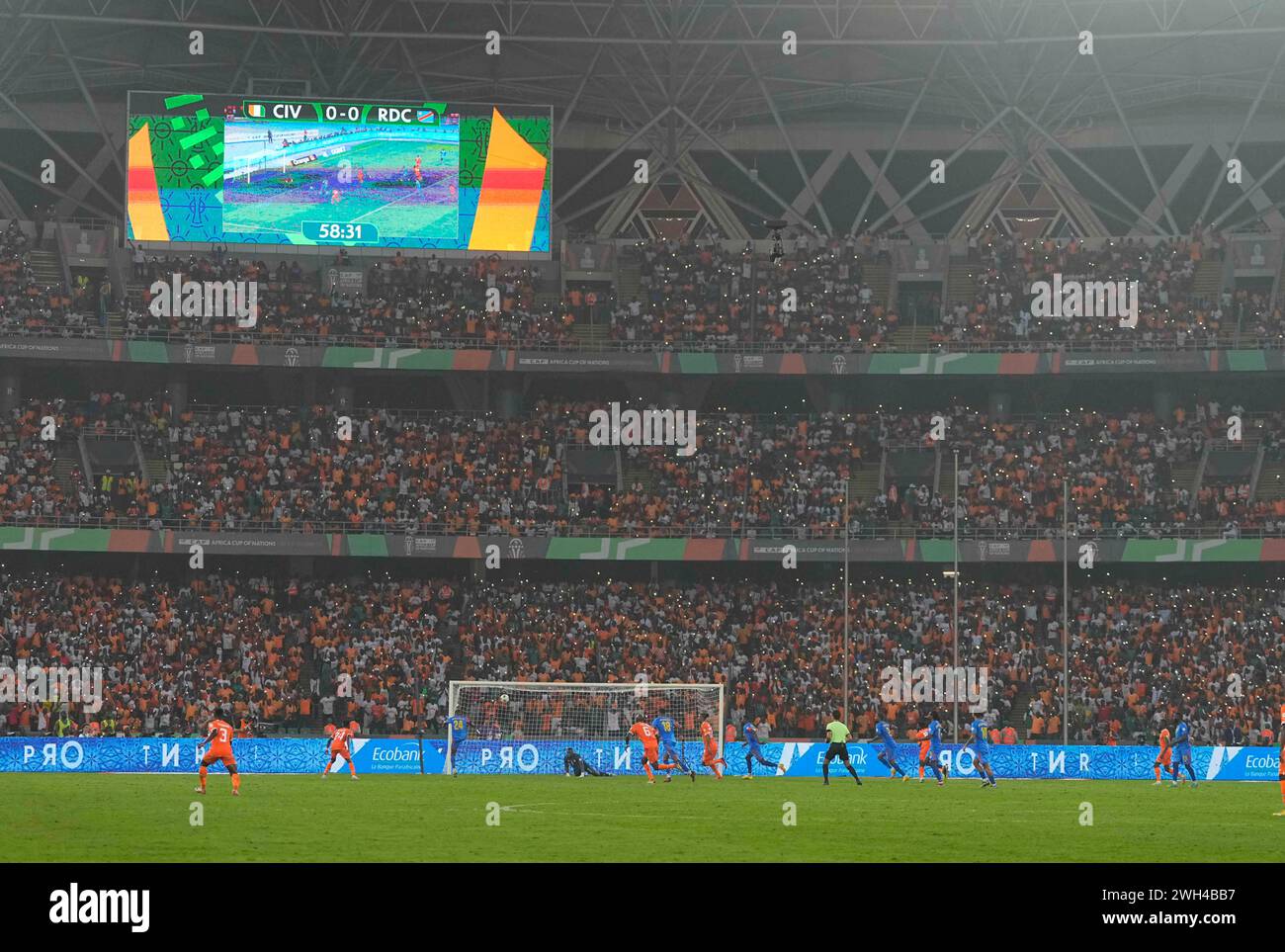 February 07 2024: Lionel Mpasi Nzau (DR Congo) controls the ball during ...