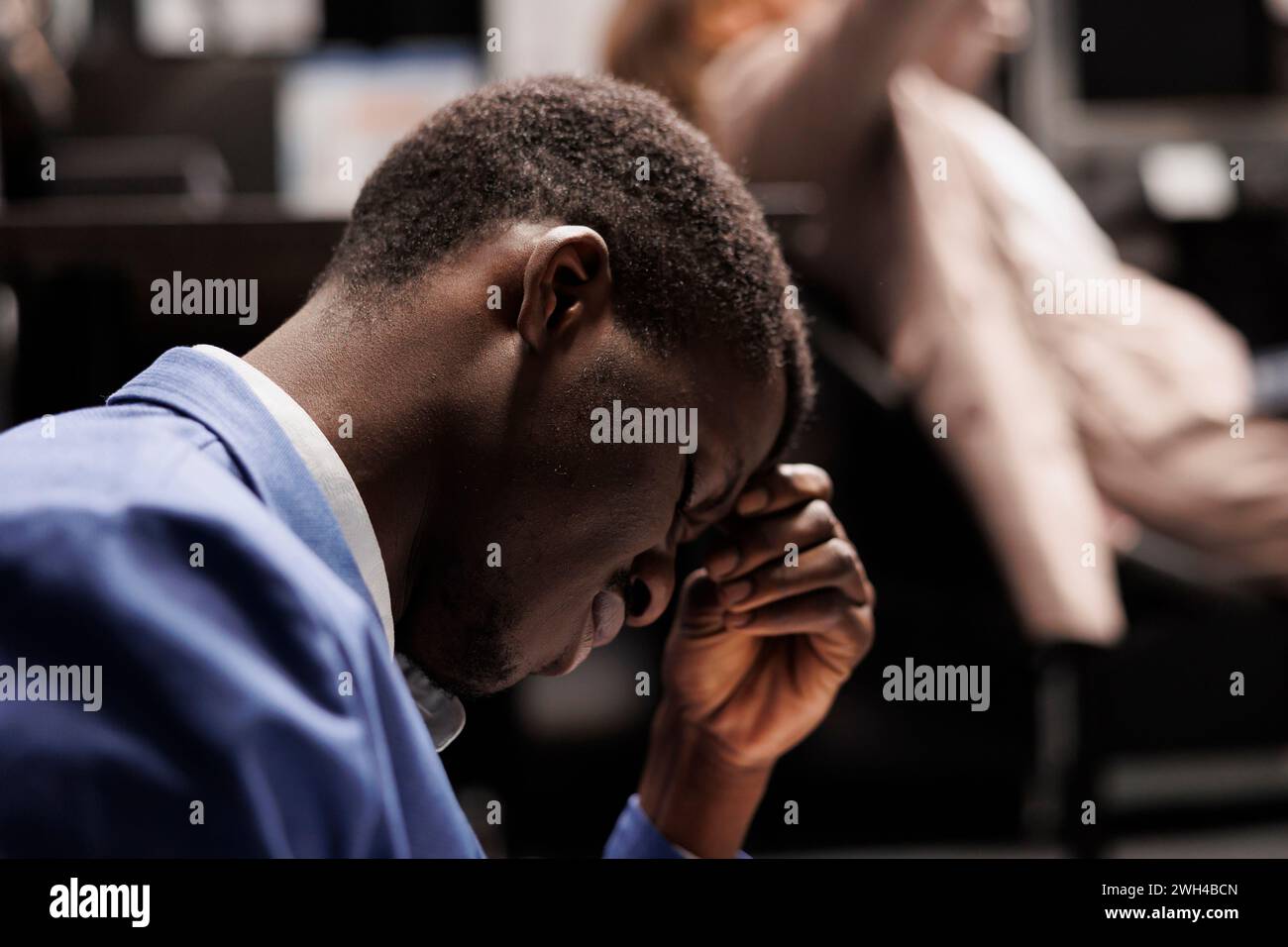 Detectives working overtime in arhive room, checking crime scene ...