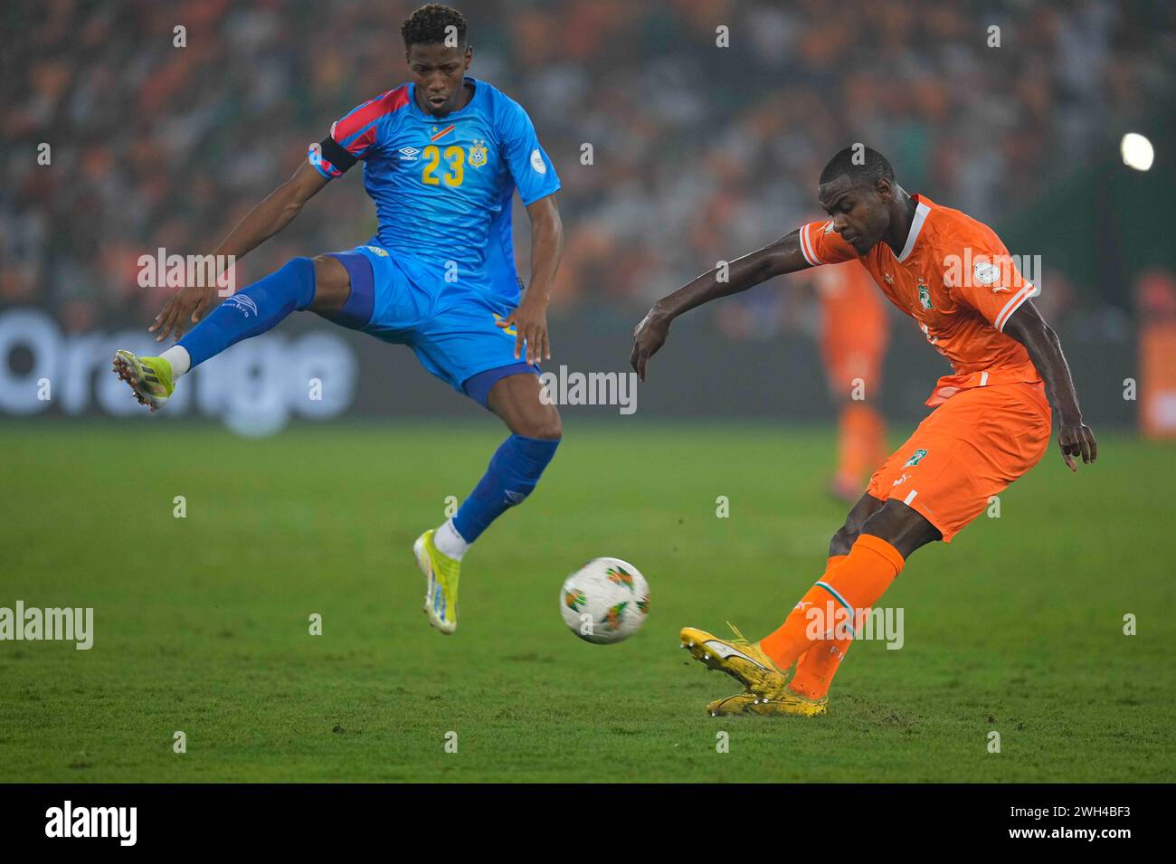 February 07 2024: Obite Evan Ndicka (Ivory Coast) controls the ball ...