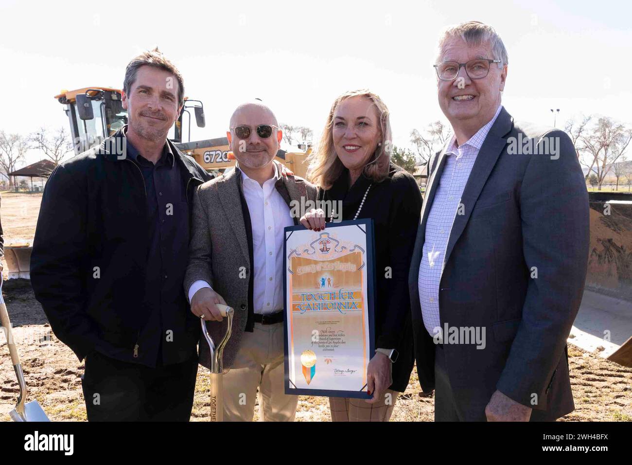 Palmdale, USA. 07th Feb, 2024. Christian Bale, Eric Esrailian, Kathryn ...